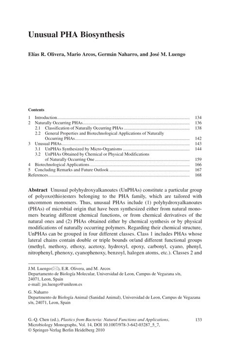 Pdf Unusual Pha Biosynthesis