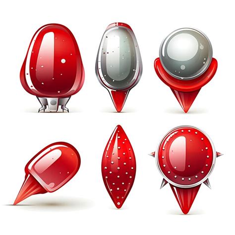Premium Ai Image A Set Of Space Age Rocket Shape Metallic Surface Jet