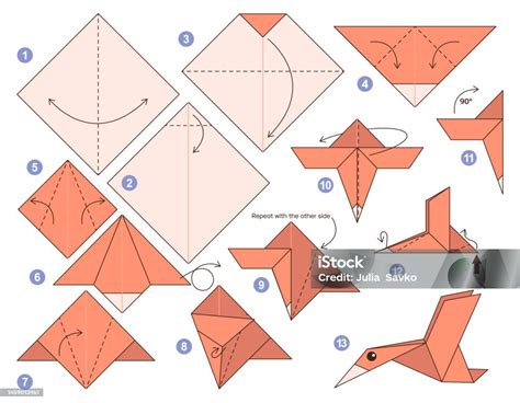 펠리컨 종이 접기 계획 튜토리얼 이동 모델 아이들을위한 종이 접기 귀여운 종이 접기 새를 만드는 방법을 단계별로 설명합니다 종이