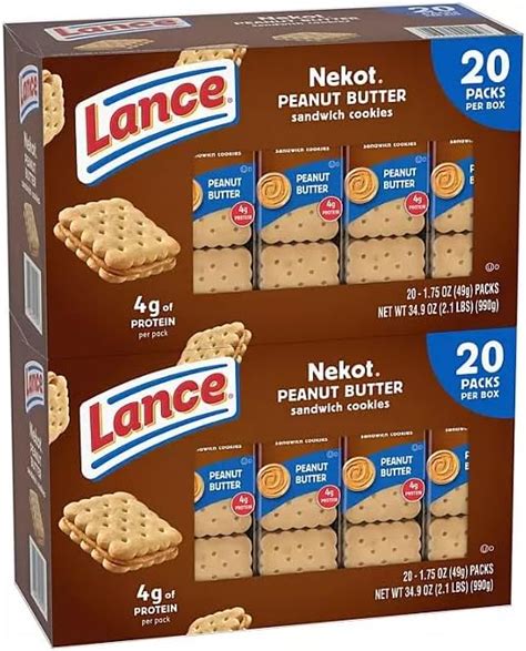 Lance Nekot Peanut Butter Sandwich Cookies 1 75 Oz 40 Pk