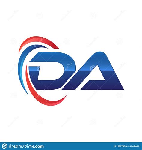 Logotipo Swoosh De DA De La Letra Inicial Rojo Y Azul Ilustración del Vector Ilustración de