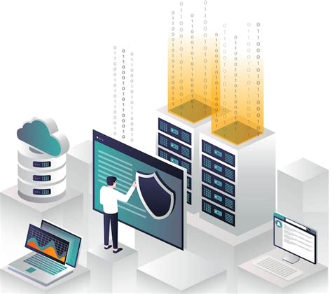 Premium Vector Flat Isometric Vector Illustration Programmer Secure