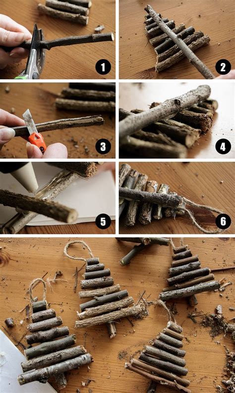 DIY des petits sapins de Noël en bois comme décoration Idée déco