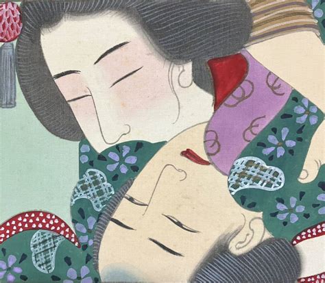 代購代標第一品牌－樂淘letao－andand 真作明治期肉筆春画 浮世絵 艶本 枕絵 秘画 裸婦 男根 春宮図 絹本 サイズ約33x115cm 46