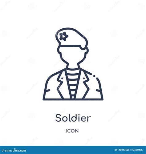 Linear Soldier Icon From Army And War Outline Collection Thin Line