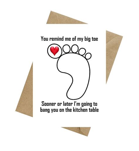 You Remind Me Of My Big Toe Greeting Card Etsy