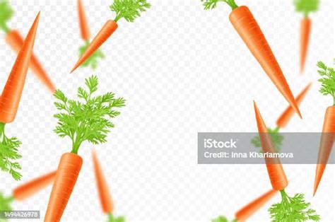 떨어지는 당근은 투명한 배경에 고립되어 있다 흐릿한 효과로 전체 및 얇게 썬 야채를 날립니다 광고 포장 배너 포스터 인쇄에 사용할 수 있습니다 사실적인 3d 디자인 3차원
