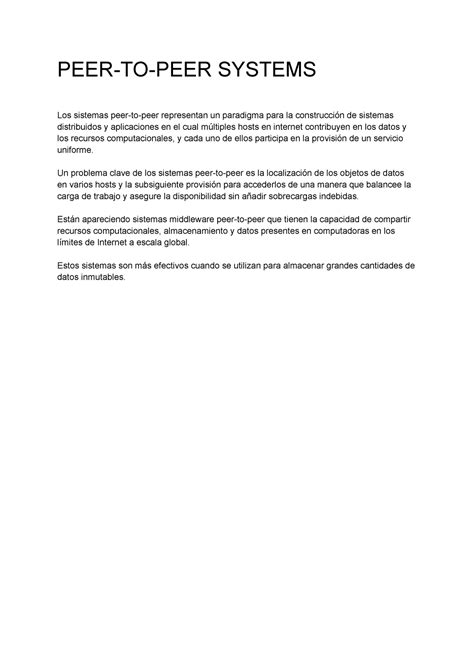 Distributed Systems Cap 10 Peer To Peer Systems Los Sistemas Peer