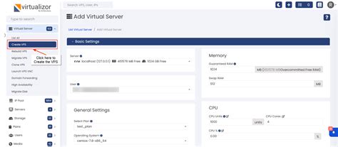 creating a vps virtualizor