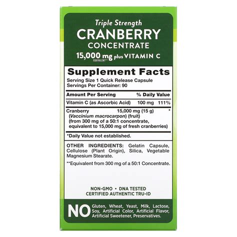 Natures Truth Triple Strength Cranberry Concentrate Plus Vitamin C