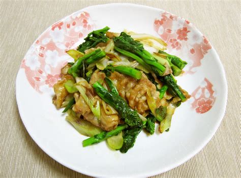 豚肉と長ねぎ、菜の花の和風炒め By クックgonbao 【クックパッド】 簡単おいしいみんなのレシピが395万品