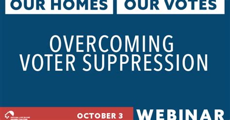 Join Todays Monday 103 Our Homes Our Votes Webinar On Overcoming