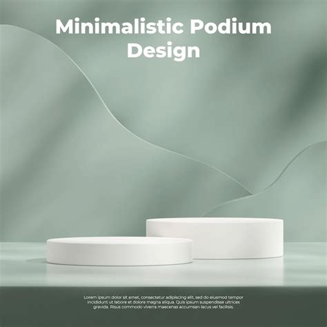 Горно зеленый фон на белом подиуме 3d рендеринг макет на квадратном
