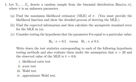solved 1 let yi yn denote a random sample from the