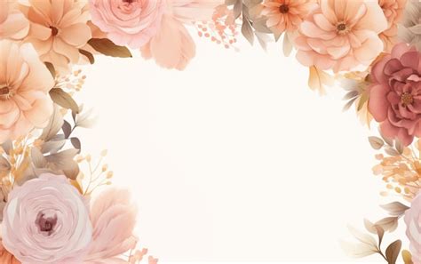 Premium Photo Realistic Wedding Floral Border Blur Illustration