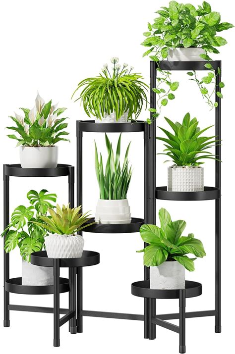 LASOLA Soporte De Metal Para Plantas De Niveles Para Interiores Y Exteriores Soporte De