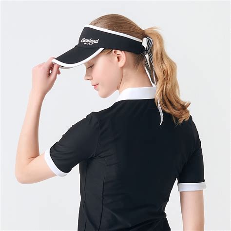 클리브랜드 골프웨어 클리브랜드골프 컬러파이핑 고높은 여성 썬캡 바이저골프모자cgwcp32586