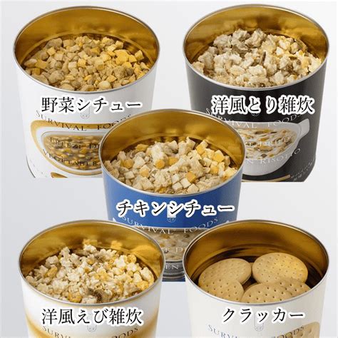 【楽天市場】非常食・備蓄食・防災グッズ・保存食・セット サバイバルフーズ【大缶】バラエティセット【賞味期限25年約60食相当量】（クラッカー