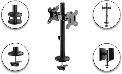 Skill Tech Sh Dp Pos Stand Articulating Pole Mount For Single Dual Monitors Support