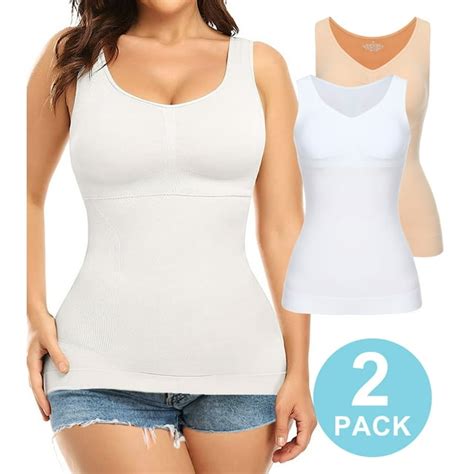 Qric 2 Pack Women Firm Control Shapewear Tank Top Layering Slimming