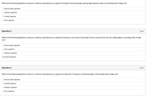 Solved Which Of The Following Algorithms Constructs A