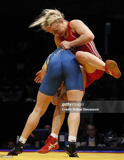 Sofia Mattsson Of Sweden Fights With Nataliya Synyshyn Of Ukraine Of