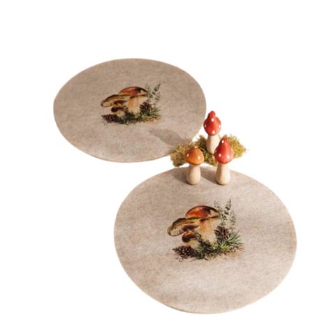 Home Trends24de Platzset Platzmatte Pilz Tischset Platzdeckchen Herbst