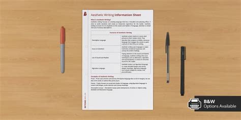 Aesthetic Writing Information Sheet Teacher Made Twinkl