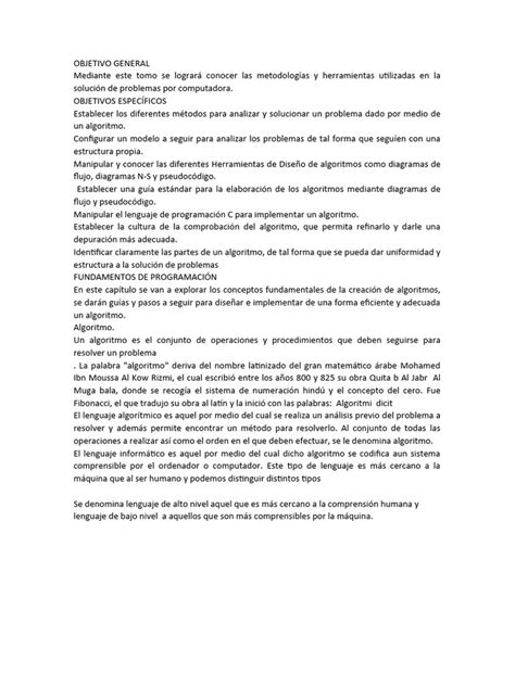 Clase 2 De Algoritmo Y Diagrama De Flujo Descargar Gratis Pdf