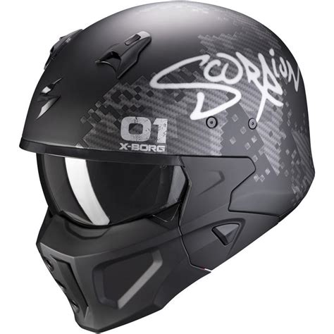 Casque COVERT X XBORG SCORPION Noir Mat Gris MOTO AXXE FR Casque Jet