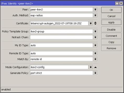 Ipsec Ikev2 Radius Lets Encrypt Ros7 Mikrotik Academy