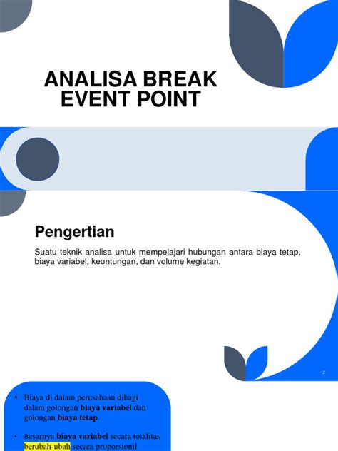 Analisa Break Even Point Efektif Pdf