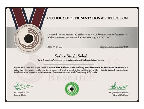 Satbir Singh Sohal On Linkedin Received My Certificate For Presenting The Paper Wi Fi Enabled
