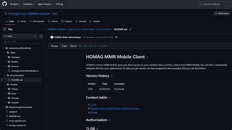 receiving mmr mobile data via api interface homag docs