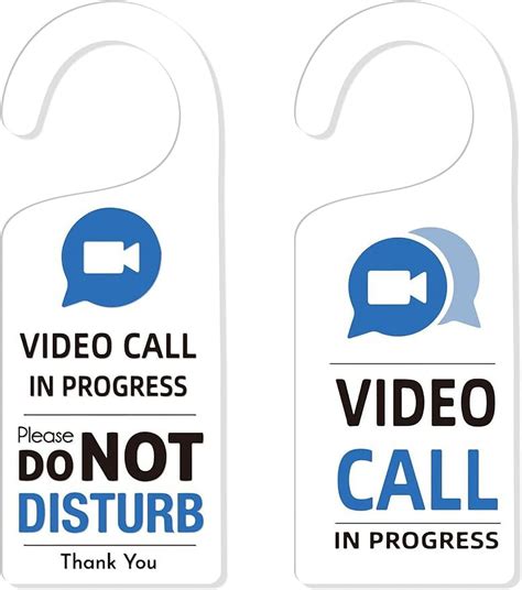 2pack Video Call In Progress Please Do Not Disturb Door Hanger Sign