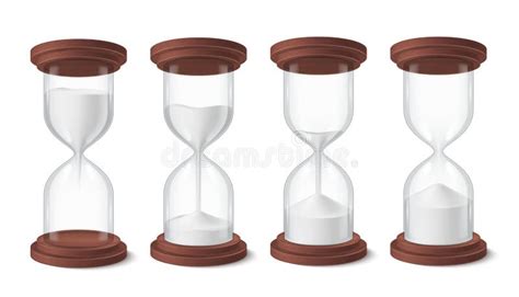Collection Realistic Vintage Hourglasses Vector Time Period Measurement