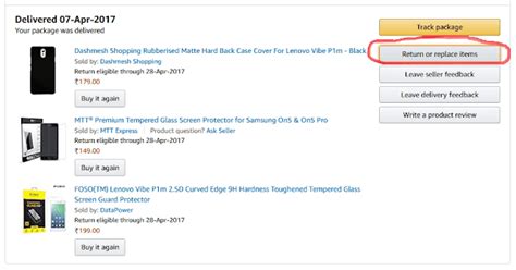 how do i return replace an item on amazon india send item back to seller