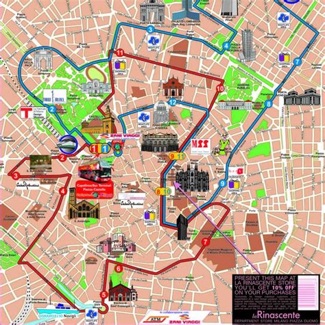 Iconografica Walking Map Milan Map Milan Tourist Attractions Milan Travel