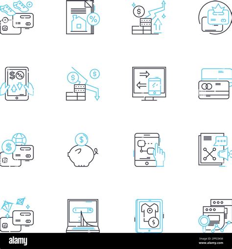 Portfolio Resource Linear Icons Set Showcase Presentation Exhibit