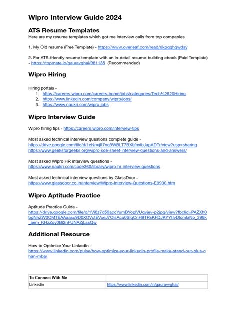 Wipro Interview 2024 Pdf