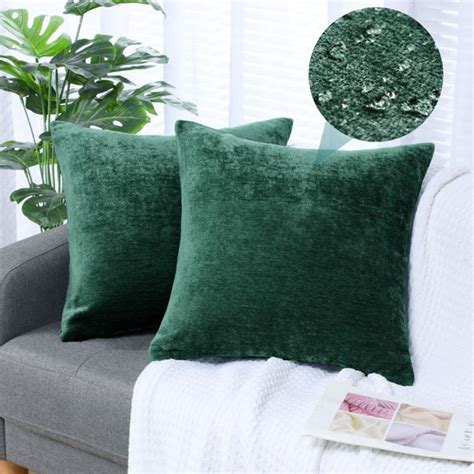 Piccocasa Set Of 2 Soft Water Repellent Throw Pillow Covers Emerald