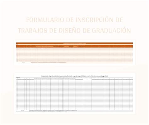 Plantilla de Excel Formulario De Inscripción De Trabajos De Diseño De