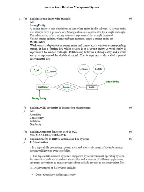 dbms sem answer key april 2022 23 pdf databases database transaction