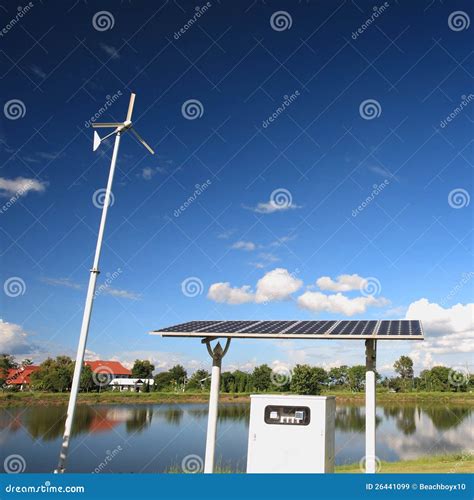 Wind Turbine And Solar Panel Stock Image Image Of Future