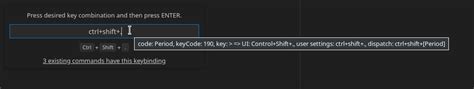 Keybinding For Period Displays As Less Than In Table View Issue
