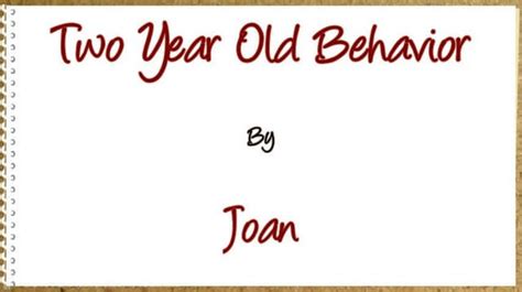 Two Year Old Behavior Odp