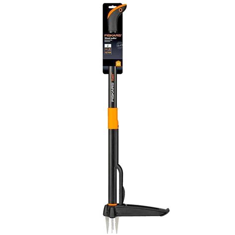 Fiskars Weed Puller Long Handled Xact 4 Prong Weeder Stainless Steel C