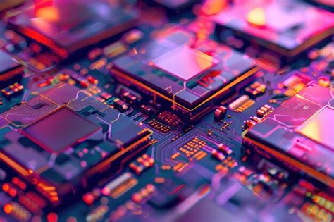 Top View Of Micro Chips On A Production Line Computer Engineering