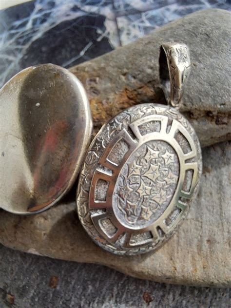 1900svictorian Silver Locketantique Floral Lockett For Her