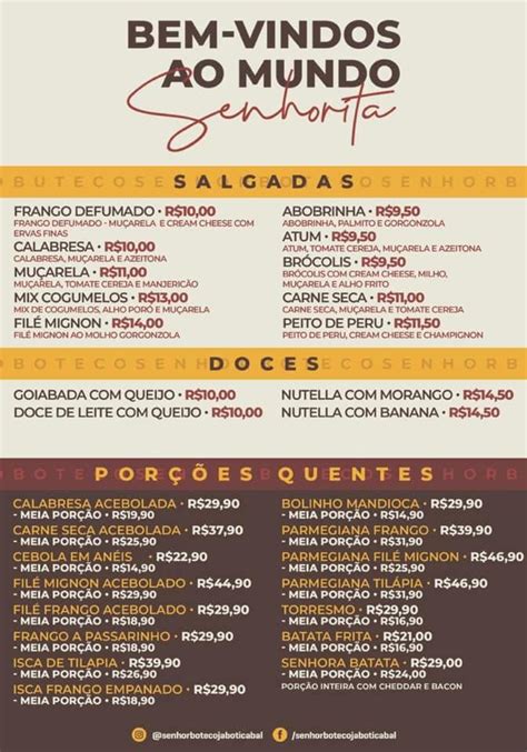 Menu Em Senhor Boteco Jaboticabal Pub Bar Jaboticabal